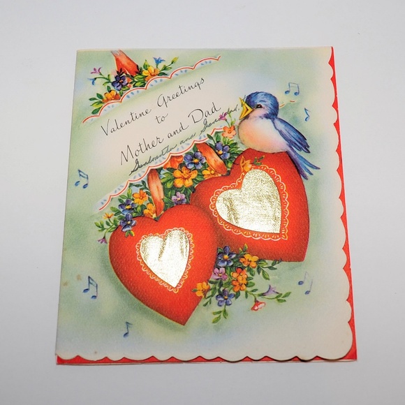Vintage | Party Supplies | Vtg Valentines Day Folded Card Lot Of 2 Mom ...